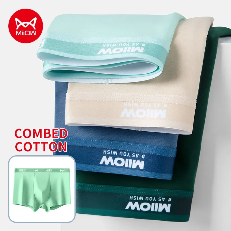 MiiOW-3Pcs-Breathable-Cotton-Men-s-Boxers-7A-Antibacterial-Underwear-for-Men-Softness ...