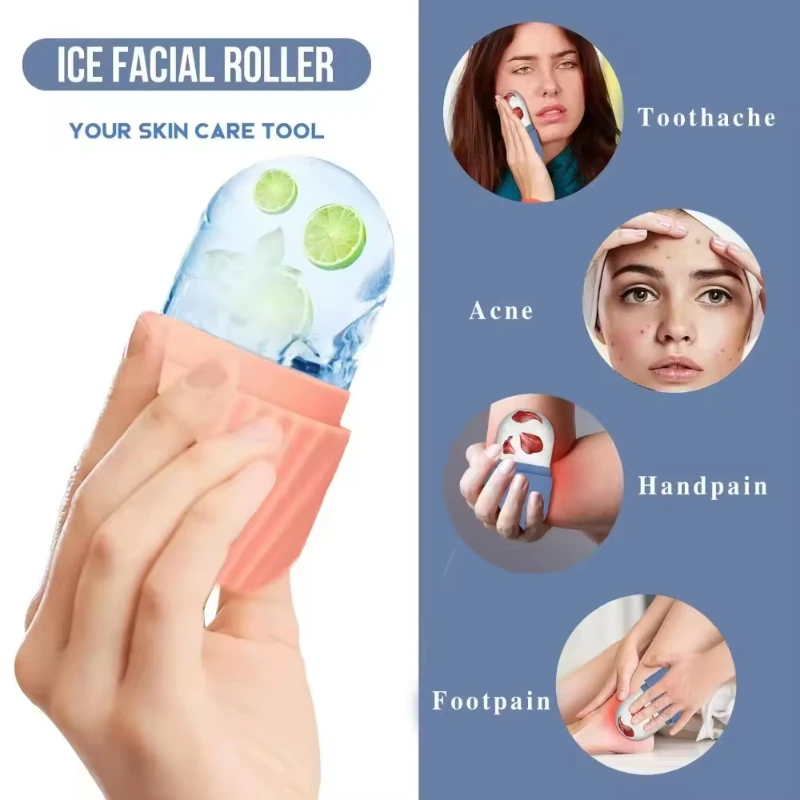 Ice Face Roller Ice Cube Beauty Massage Silicone Ice Mold For Eye ...