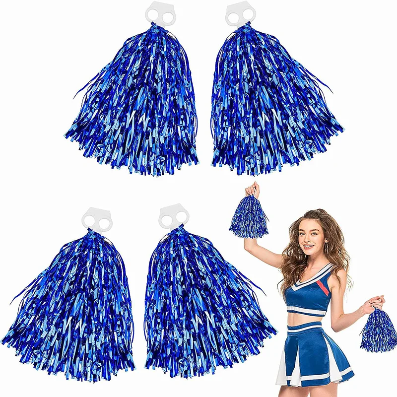 4Pcs-Cheerleading-Pom-Poms-for-Kids-Adults-Non-Fading-Metallic-Streamer ...