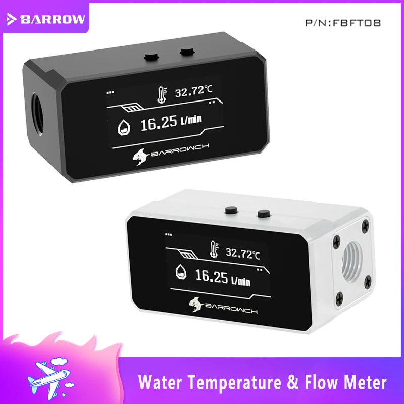 Barrow-FBFT08-OLED-Digital-Display-Water-thermometer-Flow-meter-System ...