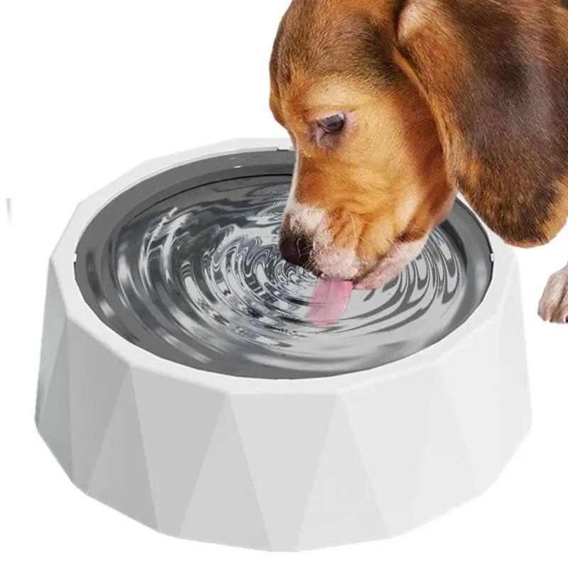 Pet Floating Bowl Slow Down Water Feeder Fountain No Spill Anti ...
