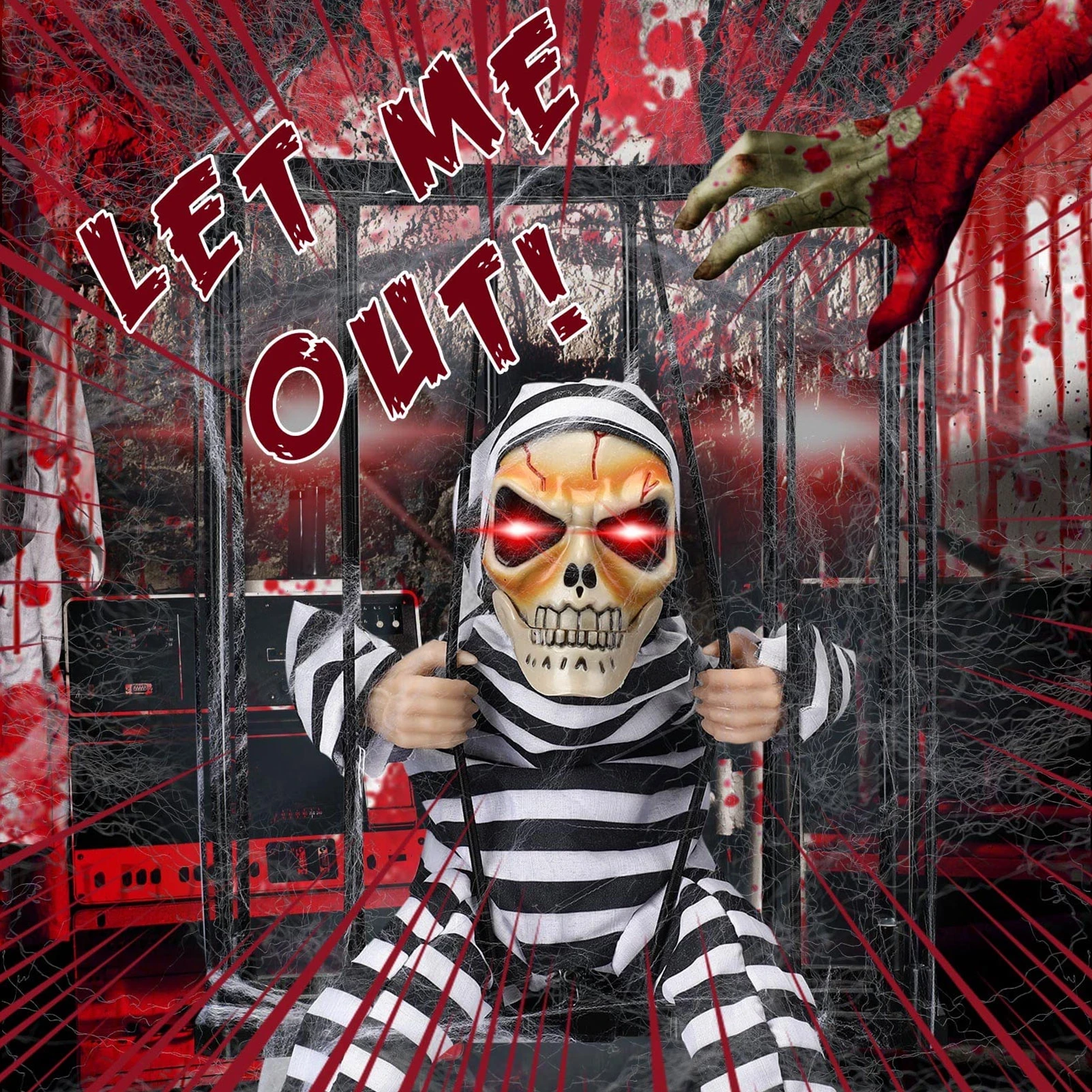 Halloween Horror Props Haunted House Prisoners Glowing Ghost Screaming ...