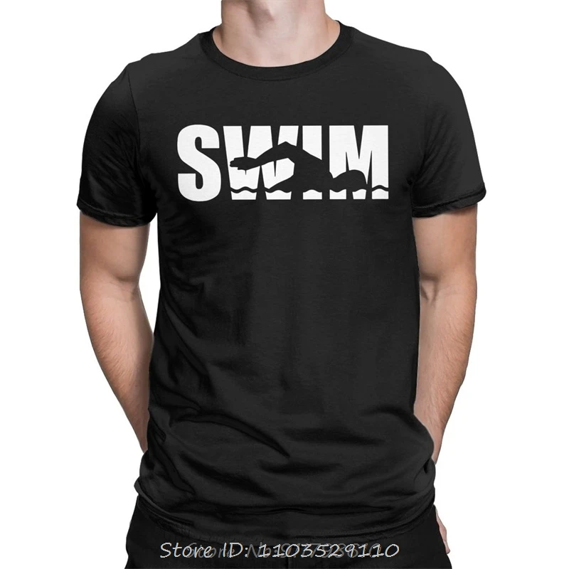 Swim Swimmin Water Sports O-Neck T-Shirt Men Novelty Cotton Tees ...