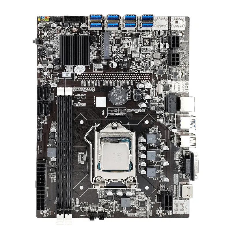 B75 ETH Mining Motherboard 8X PCIE To USBG630 CPU4PIN IDE To SATA ...