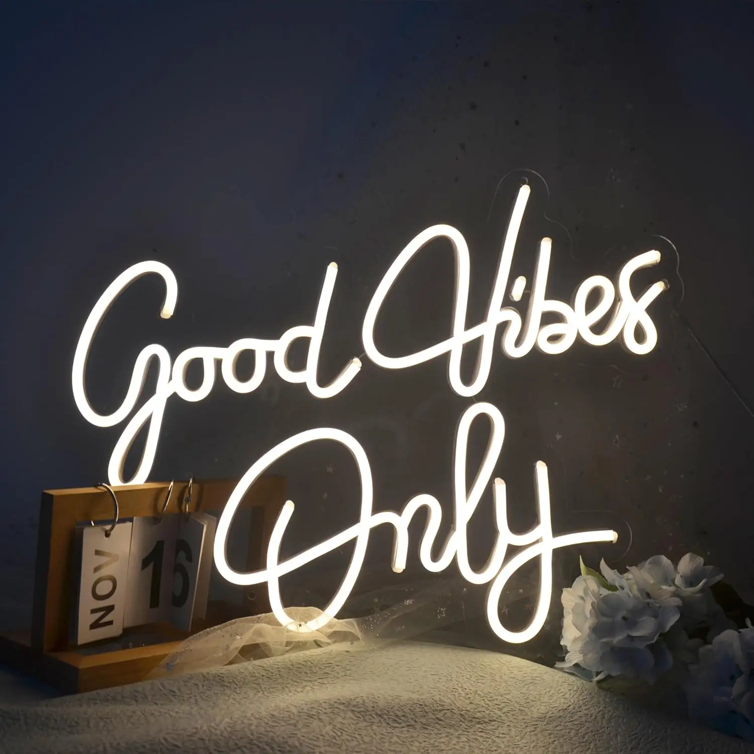 Large Good Vibes Only Neon Sign USB Powered LED Neon Light for Bedroom ...