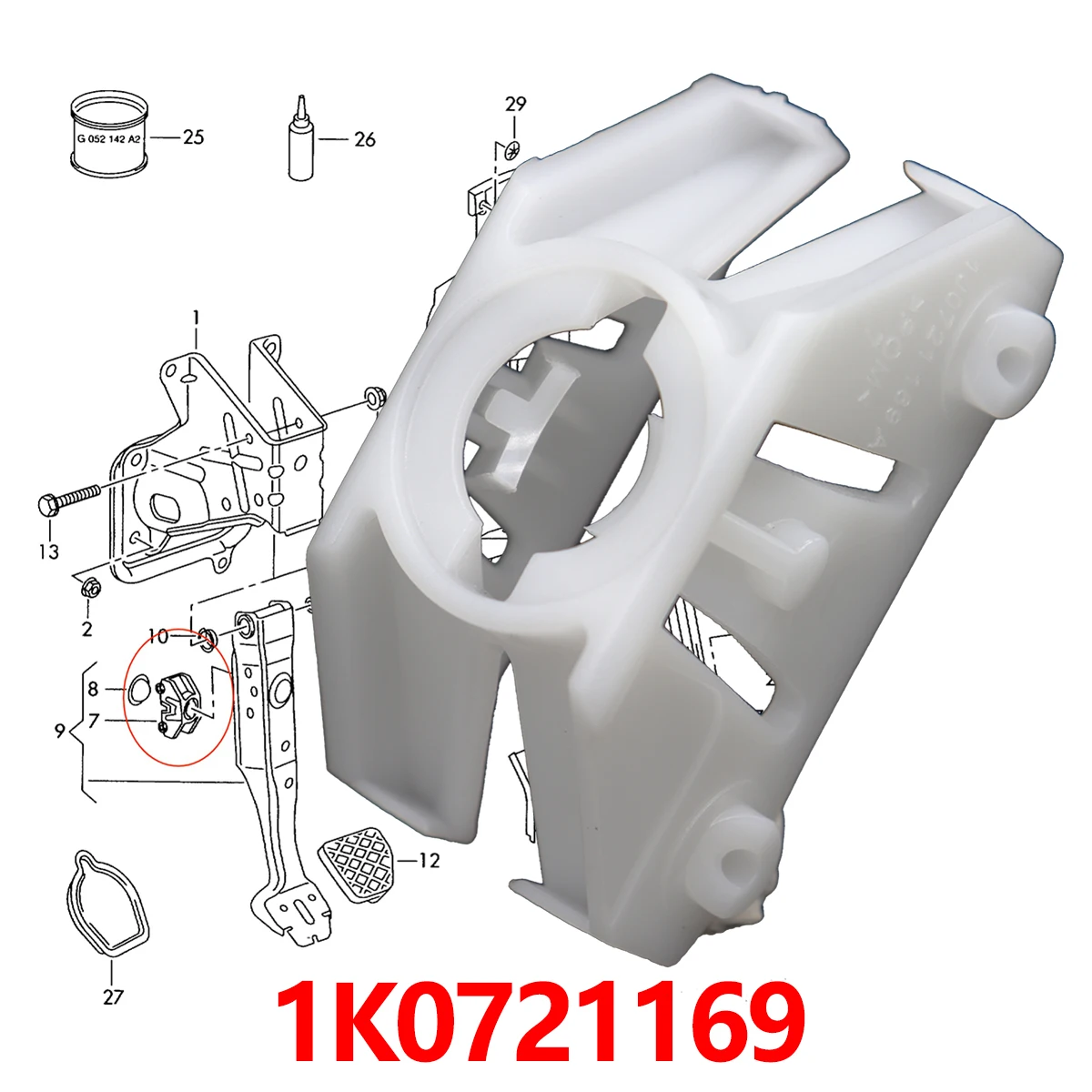 Brake Pedal Mounting Bracket Holder Fastener Booster Clips 1K0721169 ...