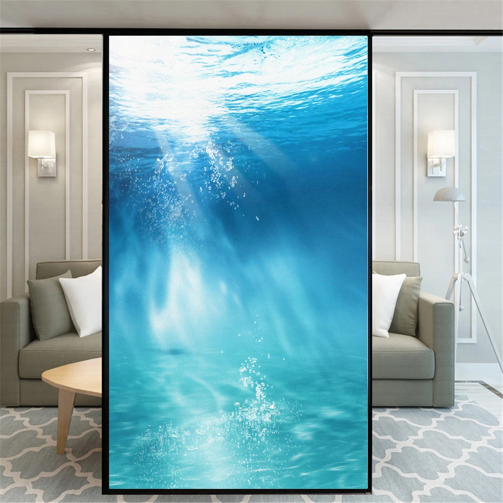 Underwater World Privacy Window Film Static Cling No Glue Sea ...