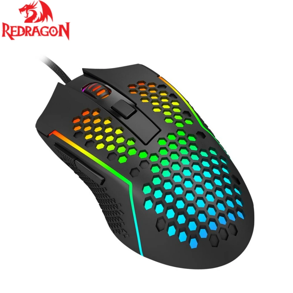 Redragon – Souris De Jeu Légère En Nid D'abeille 55g, Rétro-éclairage ...