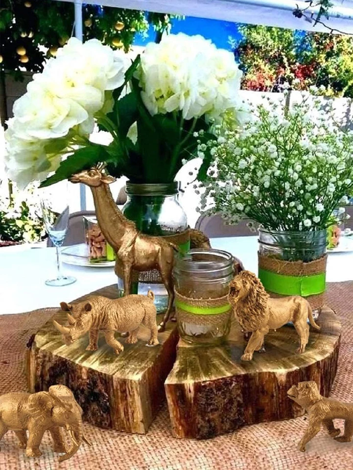 Jungle Theme Centerpieces Safari Birthday Decorations 8Pcs Jungle