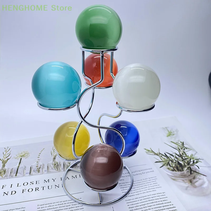 Crystal Ball Crystal Eggs Quartz Stand Metal Sphere Holder Multi-colors ...
