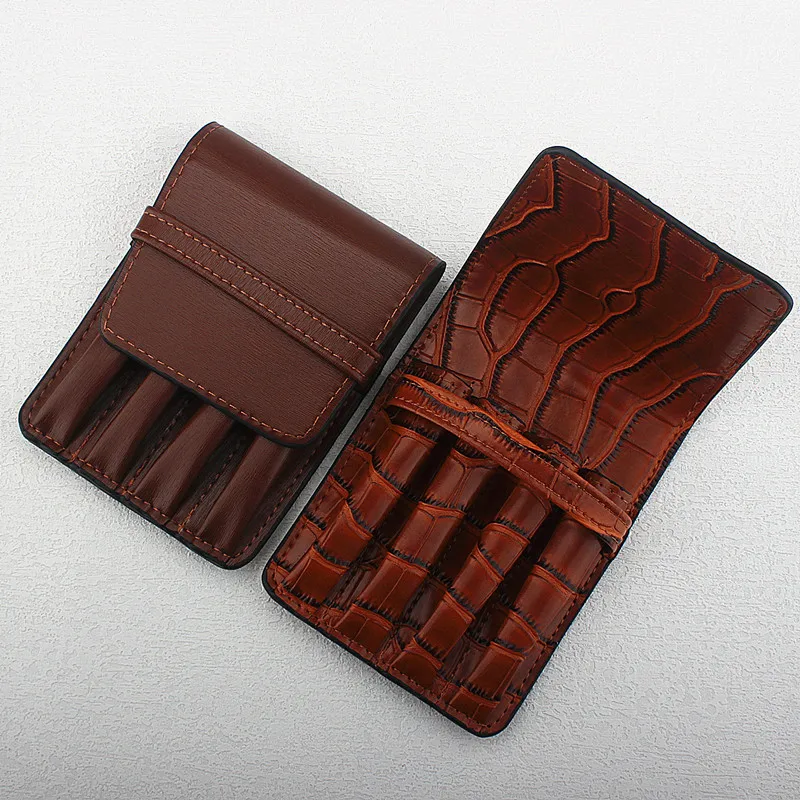 Luxury PU Leather 4 Slots Fountain Pen Case Box Office School ...