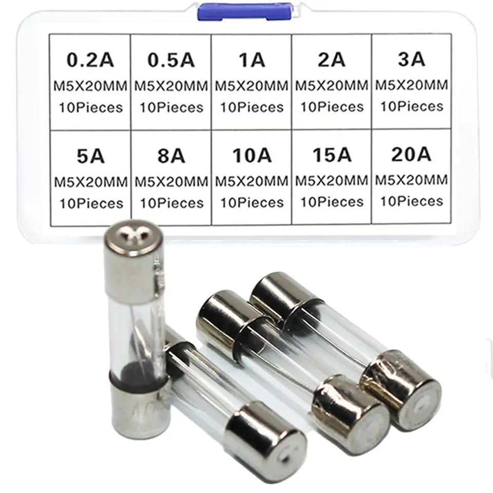Glass Fuse 200 Pcs/lot ) F5A 5A 250V,20mm,Quick Blow ,UL.-in Fuses ...