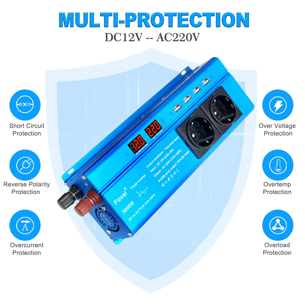 13 Sentinels Switch Yinleader 3000W 12V 230V Inversor De Corriente,con ...