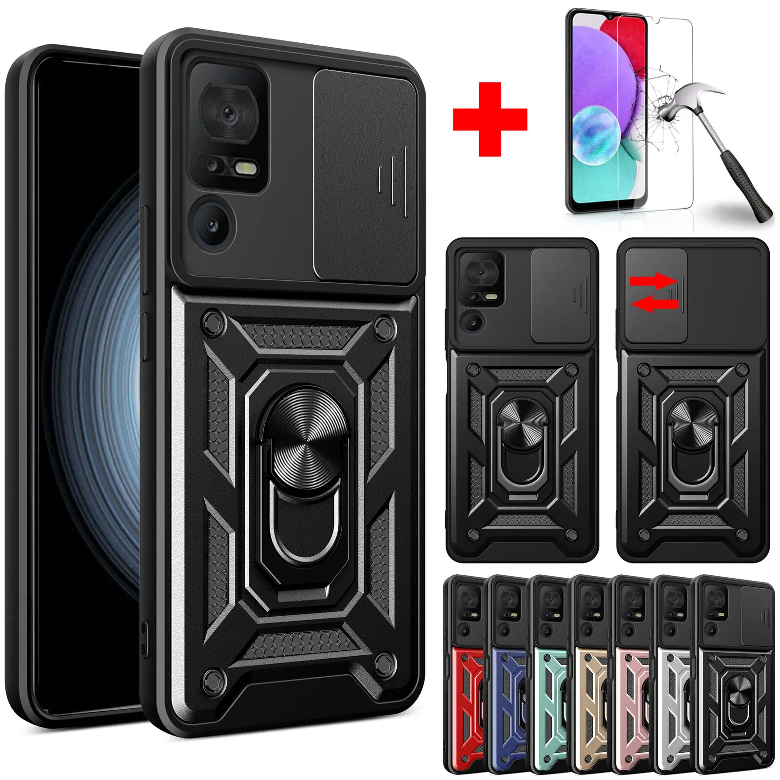 For-TCL-40-SE-TCL-40-XL-Shockproof-Case-Ring-Armor-Magnetic-Hybrid ...