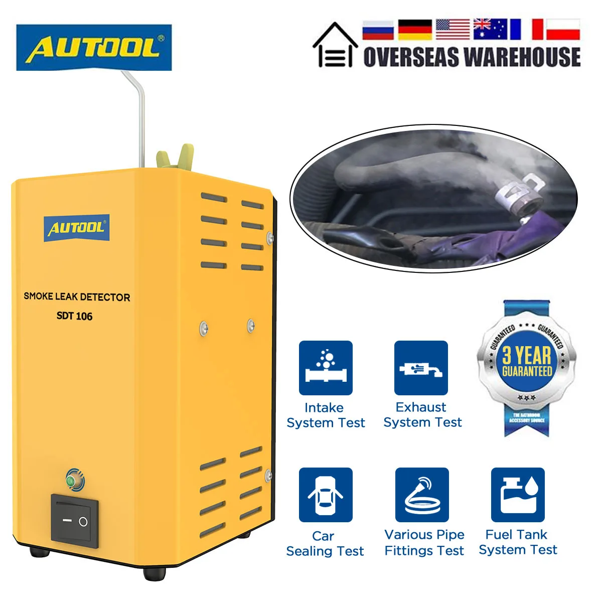 AUTOOL SDT106 Smoke Generator For Car EVAP Smoke Machine Tester Cars ...