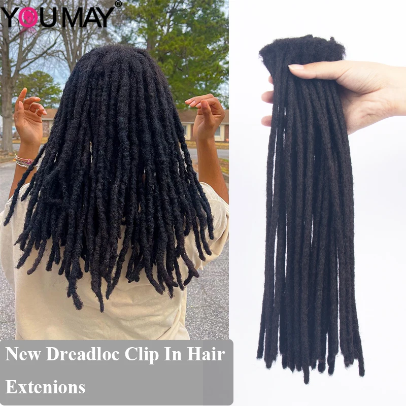 Dreadloc Afro Clip In Human Hair Extensions 40Pcs Braiding Clip Dread ...