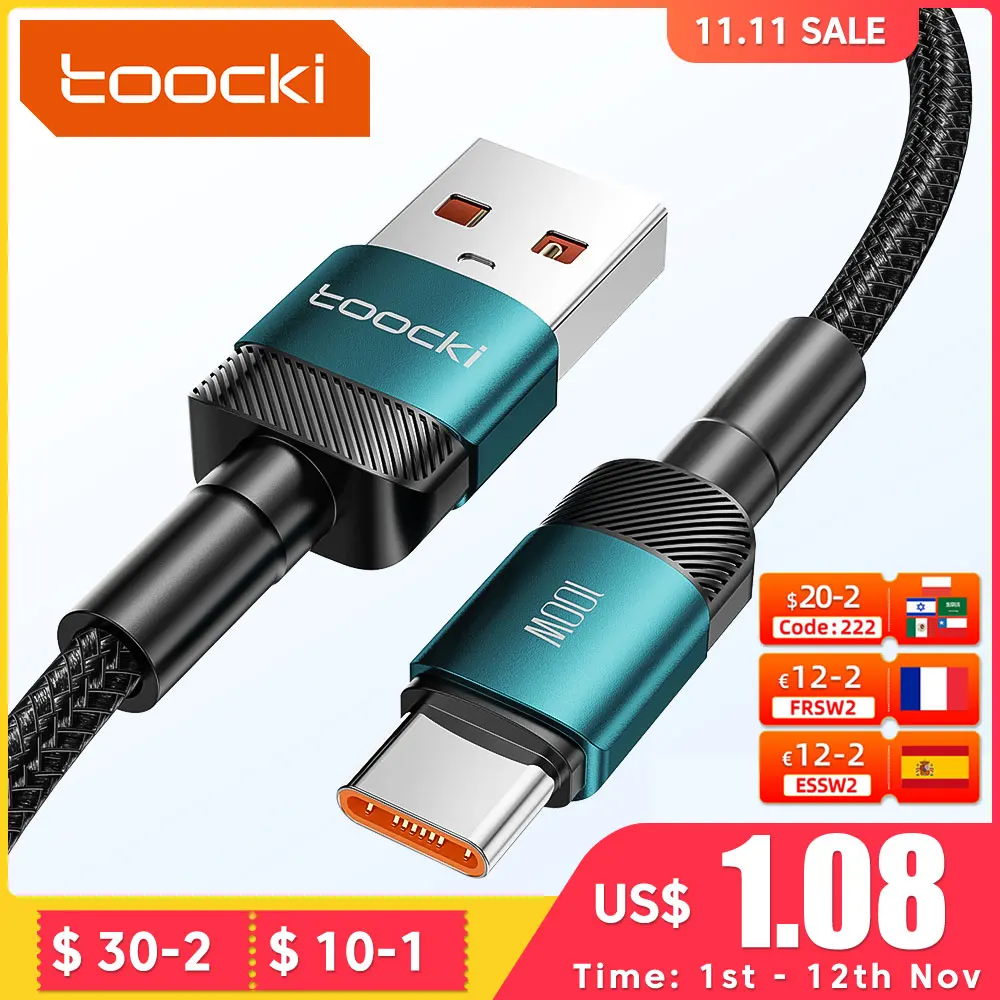 Toocki – câble USB Type C 100W charge rapide, cordon de chargeur USB C ...