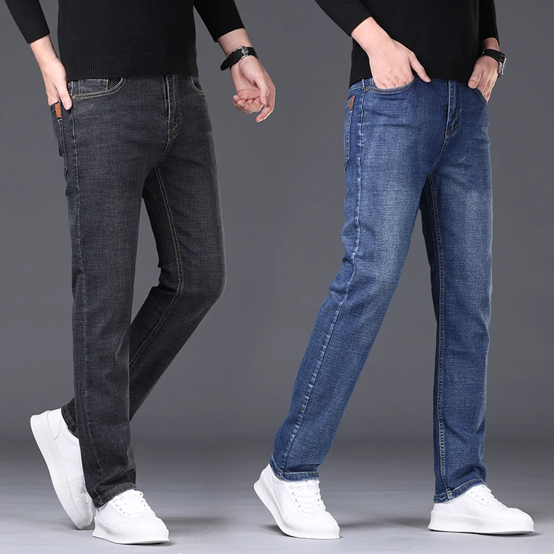 High Quality Brand Jeans Mens Large Size Business Casual Jeans Fashion ...
