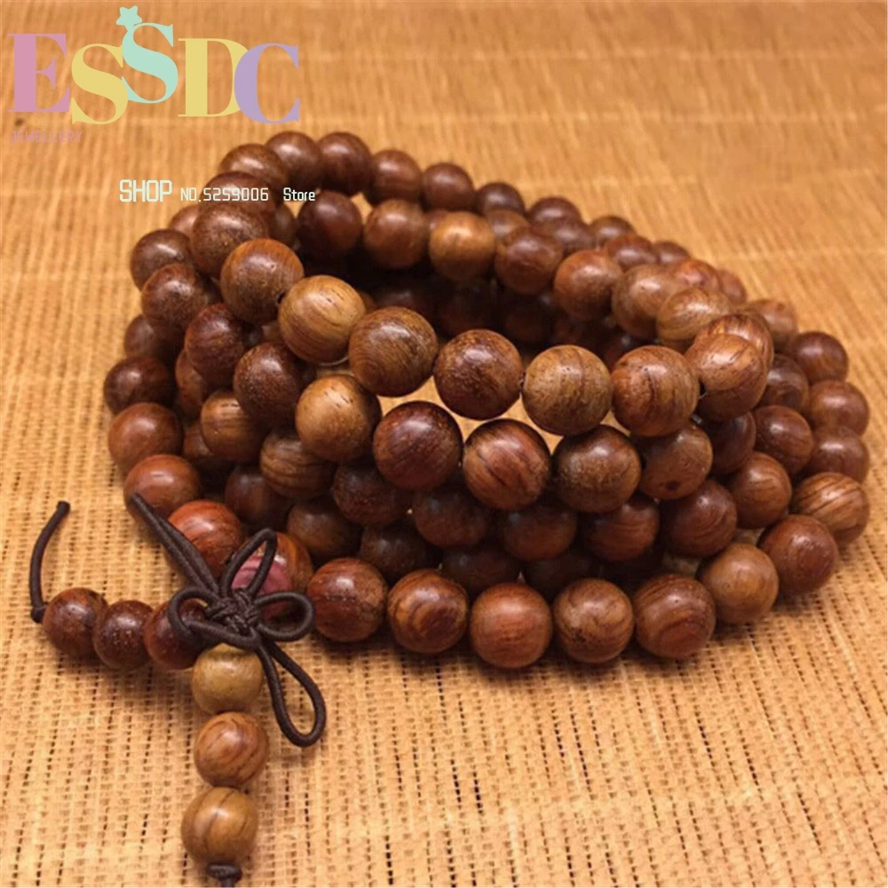 Wholesale-Burma-Grass-Flower-Pear-Wood-Prayer-Beads-Bracelet-108-Mala ...