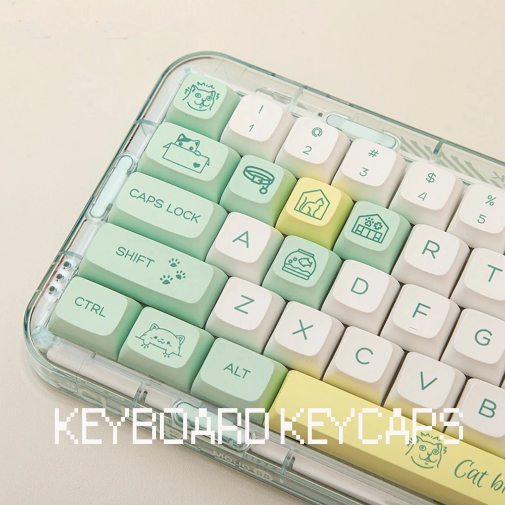 131 Keys Weird Cat Theme Sublimation PBT Keycaps Custom XDA Profile ...