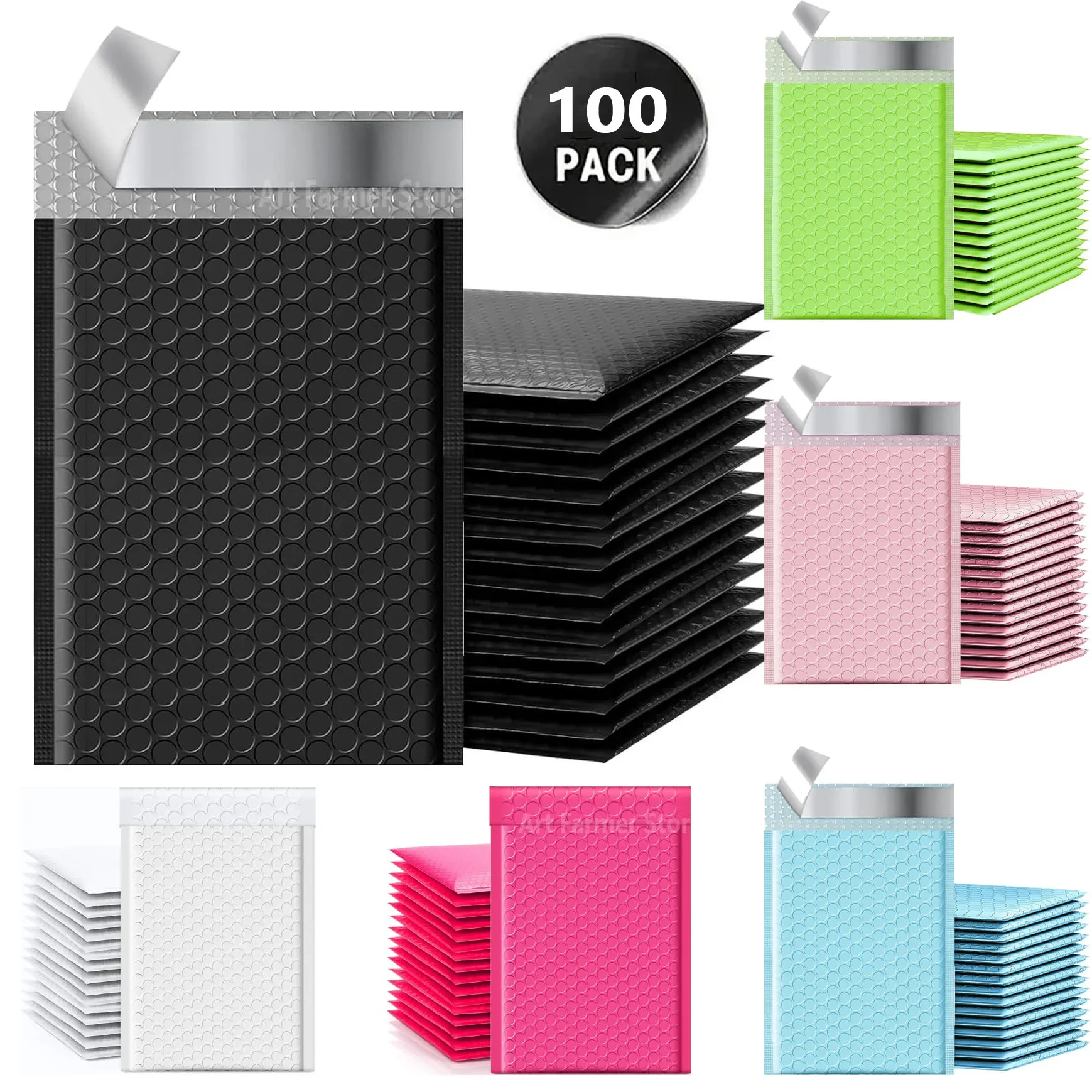 100 Pcs Multi Colors Delivery Package Packaging Small Business Supplies ...