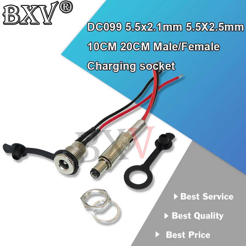 2PCS-Metal-DC-099-Male-Female-5-5x2-1mm-5-5X2-5mm-DC-Power-Supply ...
