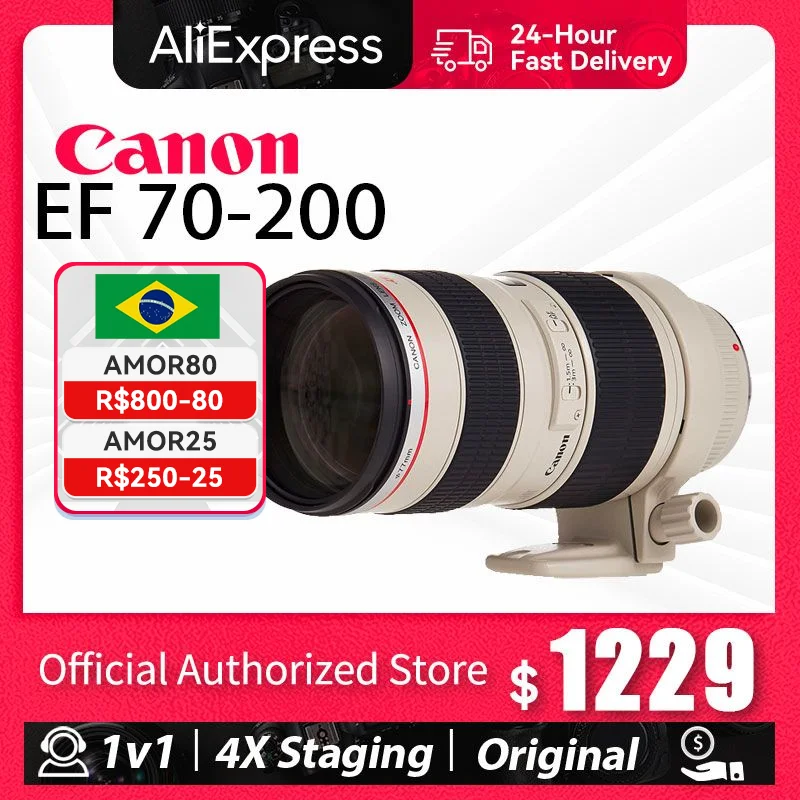 Canon EF 70 200mm F2.8L USM Telephoto Zoom Lens for SLR Canon Camera 250D SL3 850D 90D 6D Mark ...