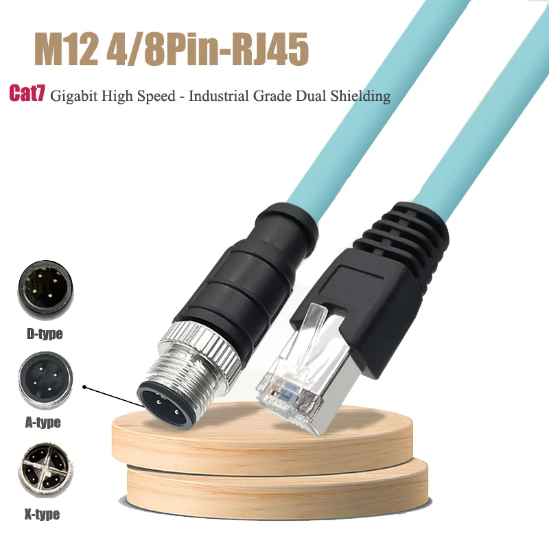M12-to-RJ45-Ethernet-Cable-4Pin-8Pin-A-D-X-type-Connection-Coding-Cord ...