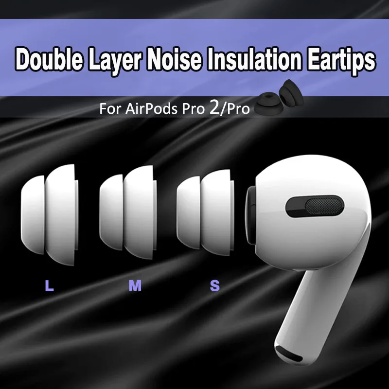 Upgrade-Double-Layer-Noise-Insulation-Eartips-For-Apple-AirPods-Pro-2 ...