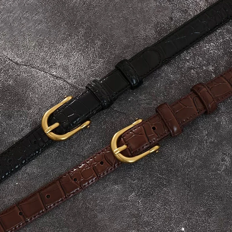 Fashion Designer Belt Retro Gold Metal Buckle Belts Luxury Genuine ...
