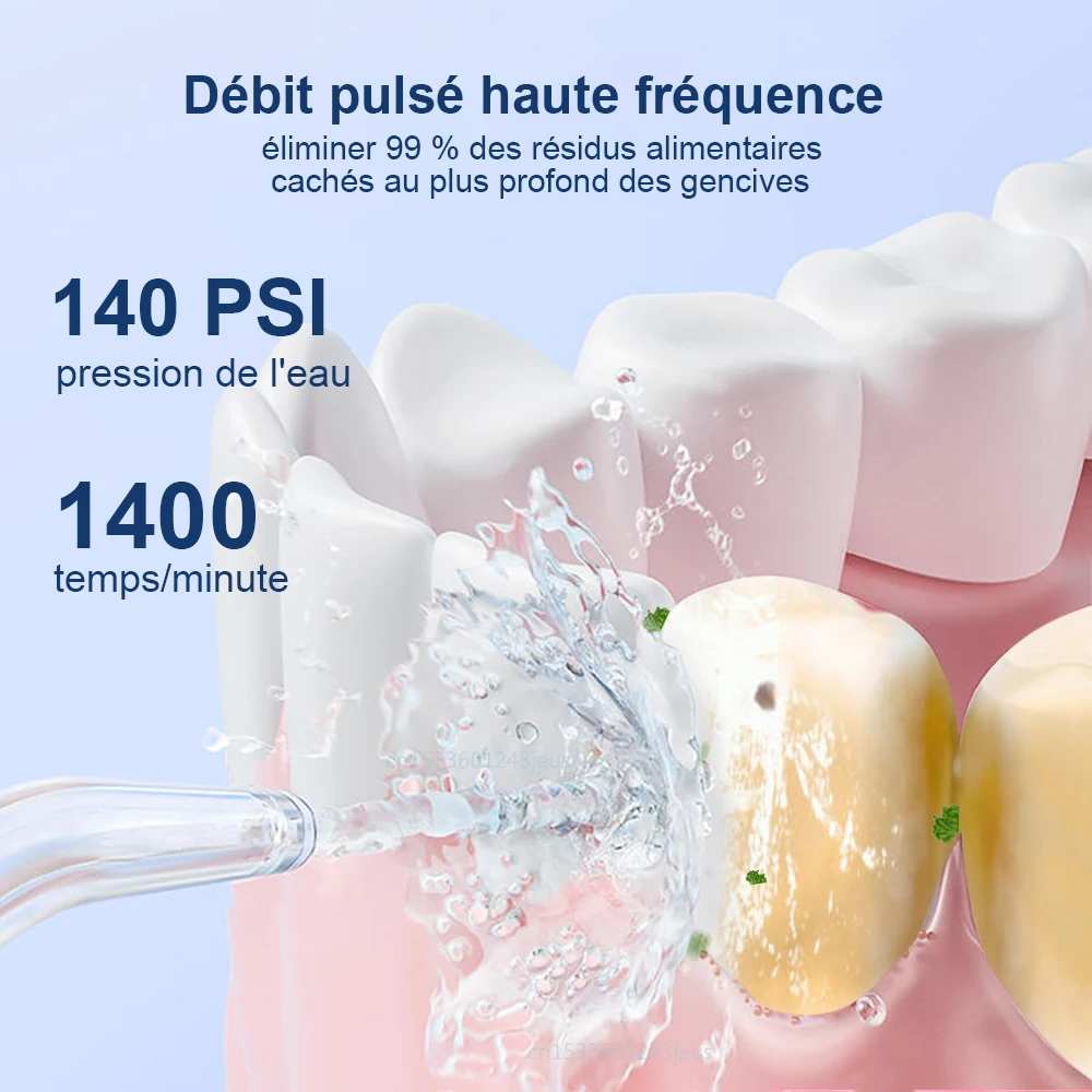 Set 1 avec 4 buses Irrigateur buccal Portable, Jet d'eau pour les dents ...