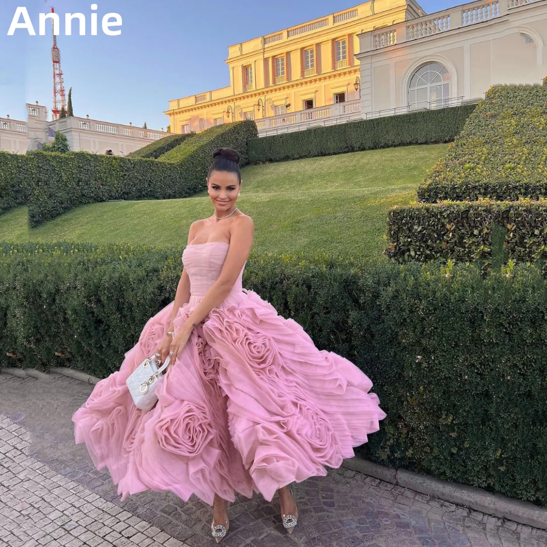 Annie-Light-Pink-Princess-Wedding-Dress-Prom-Dresses-Sexy-Strapless-3D ...