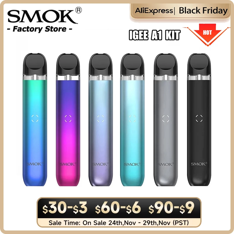 Original SMOK IGEE A1 Kit 14W Pod Vape 650mAh 2ml Cartridge Meshed 0.9 ...