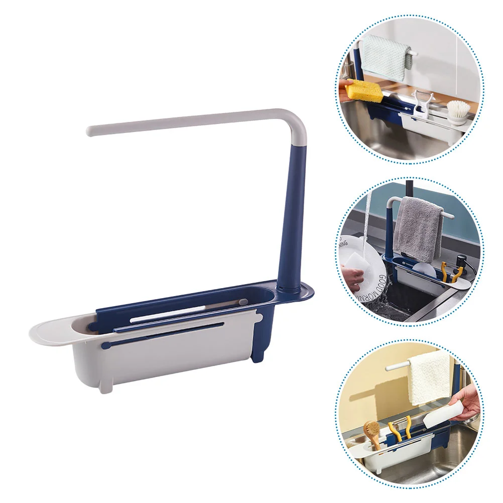 Sink Sponge Stand Telescopic Sink Basket Sponge Storage Rack Sponge ...