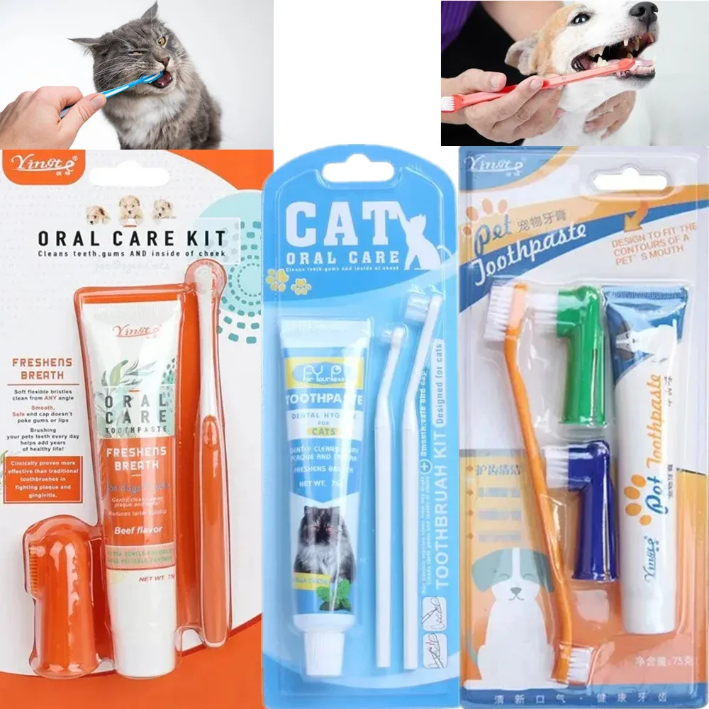Pet-Toothbrush-Toothpaste-Set-Dog-Cat-Dental-Oral-Cleaner-Puppy-Kitten ...