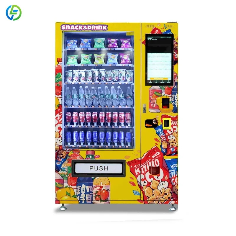 Customized 24H Foods And Drinks Snack Vending Machine Automatic Coin ...