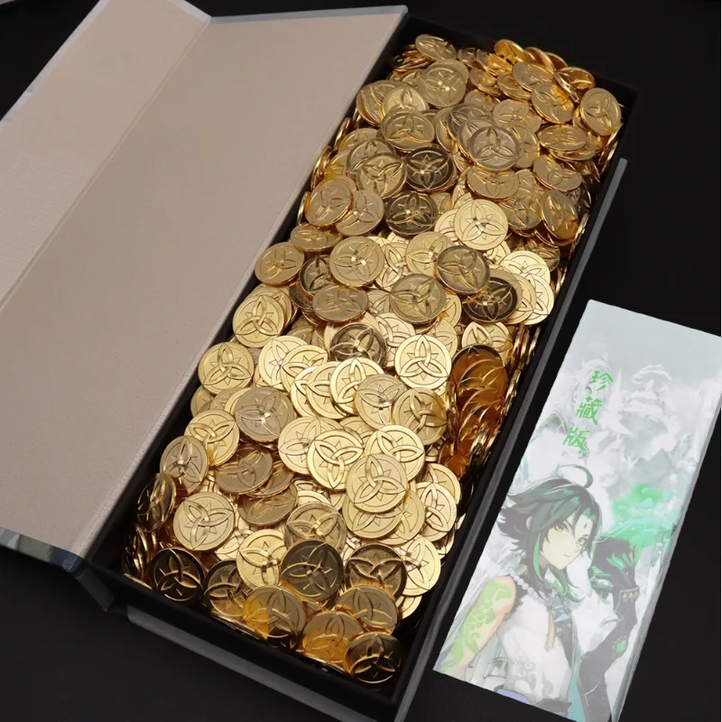 10-250pcs-Game-Genshin-Impact-Mora-Coin-Toy-Gift-Box-Package-Metal ...