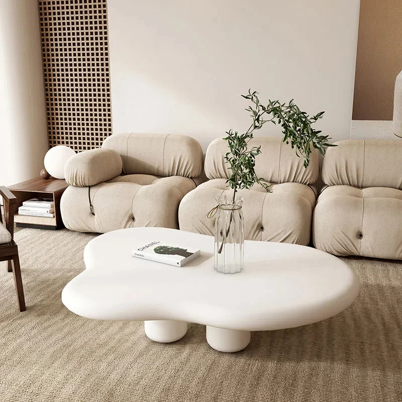 Nordic-Living-Room-White-Coffee-Table-Design-Irregular-Creative-Round ...