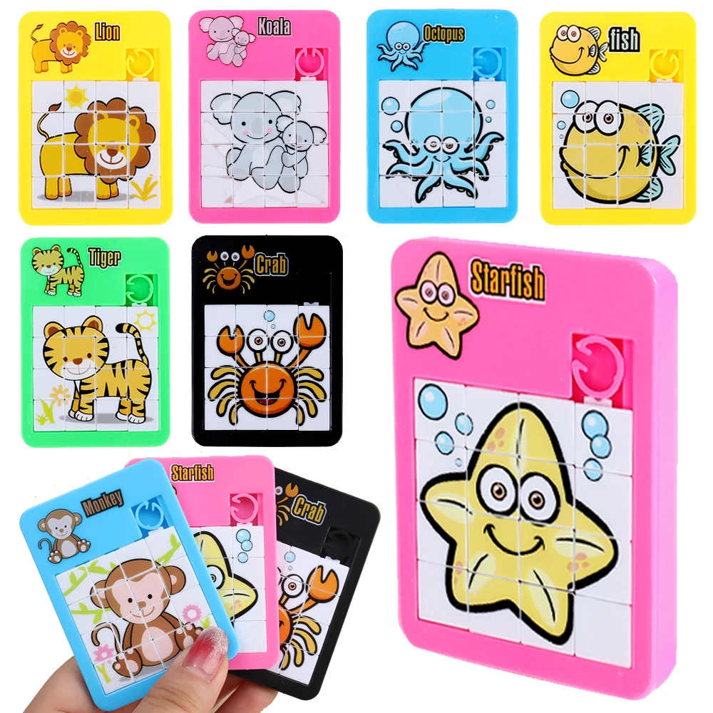 8pcs-New-Creative-Cartoon-16-Grid-Animal-Sliding-Puzzle-Kids-Cognitive ...