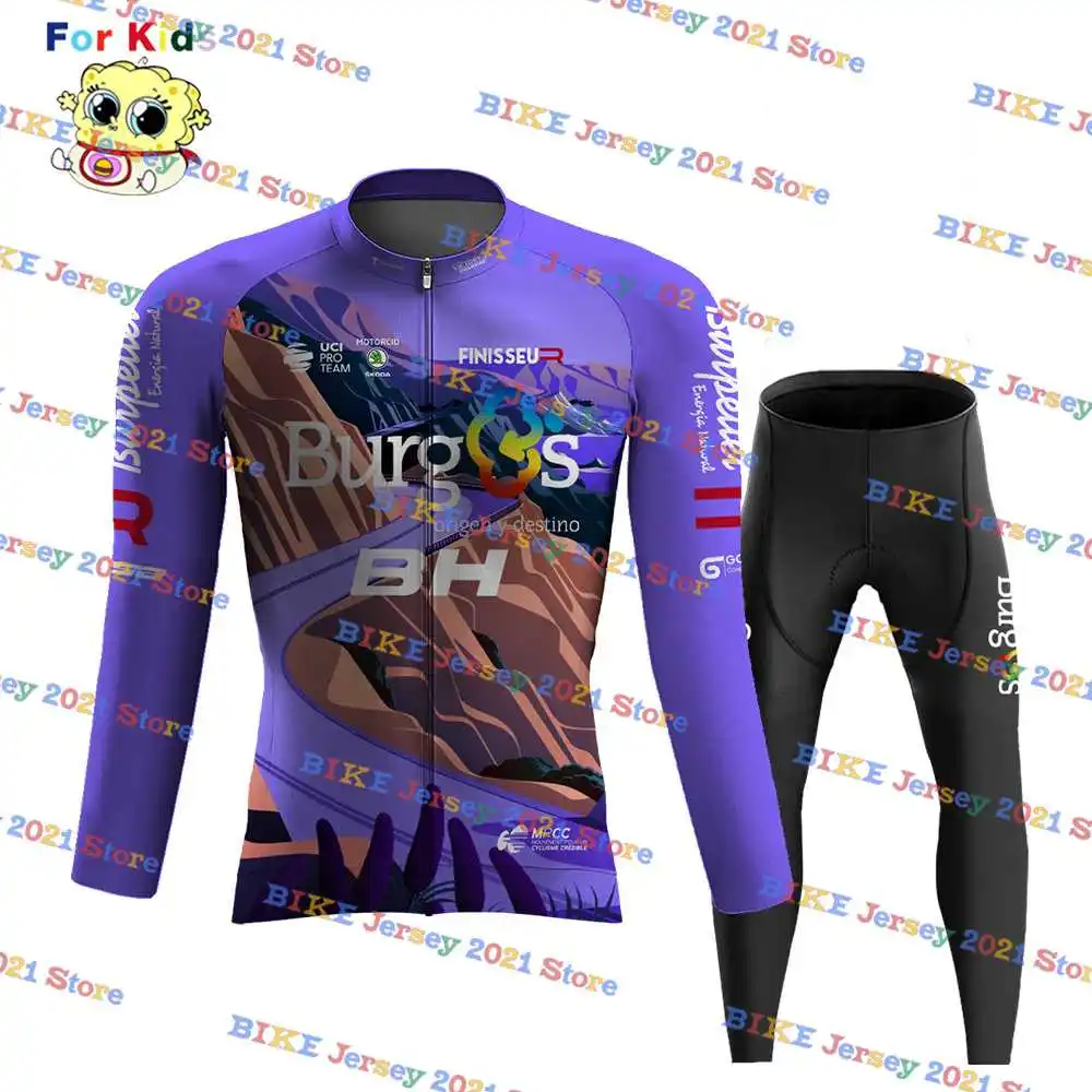2024-Burgos-Child-Cycling-Jersey-Set-Long-Sleeve-Bike-Shirts-Suit-Clothing-Bicycle-Shorts-MTB ...