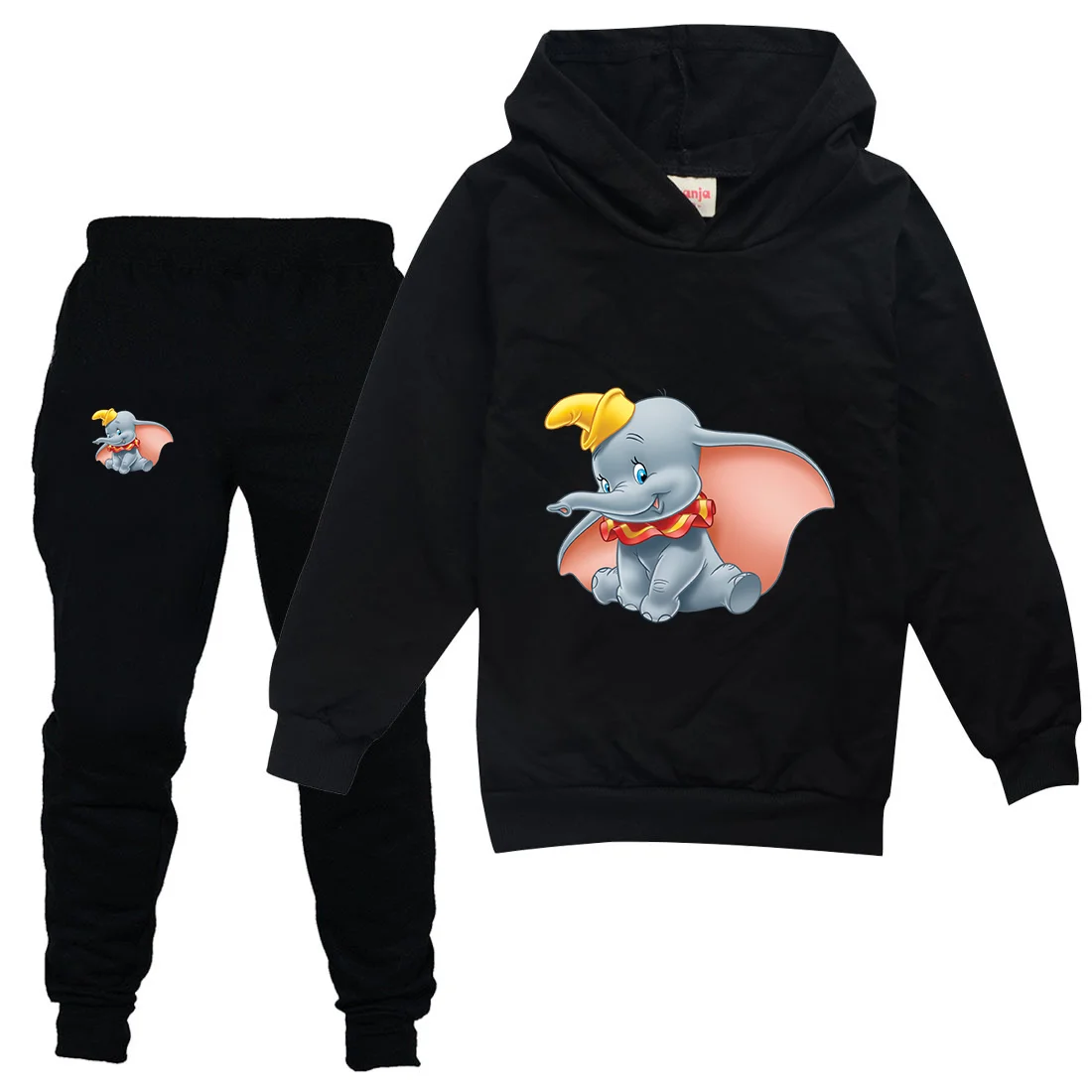Dumbo-Boys-Girls-Casual-Thin-Hoodies-Black-Pants-Children-Teen ...