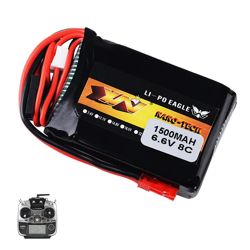 1 / 2pcs 2S 6.6v 1500MAH 8C Lipo Battery For FUTABA 18SZ/14SG/10J/T8J ...