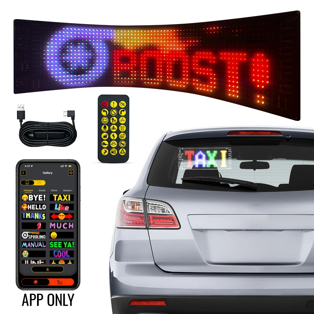 LED-Car-Sign-Programmable-LED-Matrix-Panel-FPCB-Flexible-Screen-Display ...