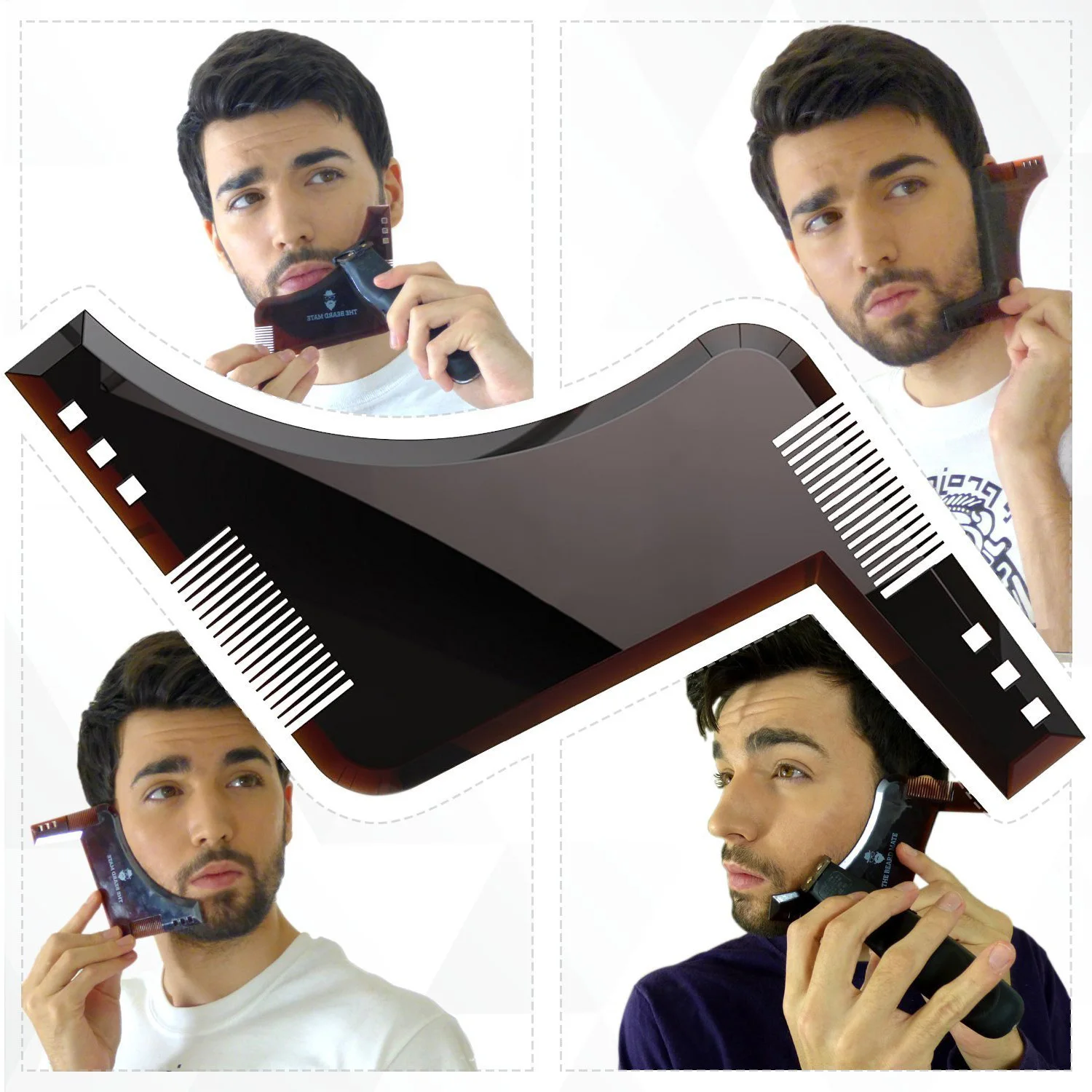 Beard-Styling-Shaping-Template-Comb-Barber-Tool-Symmetry-Trimming-Shaper-Stencil-Beard-Hair ...