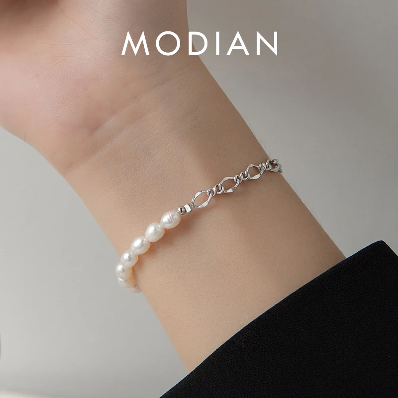 Modian-Bracelet-en-argent-Sterling-925-avec-perles-baroques-pour-femmes ...