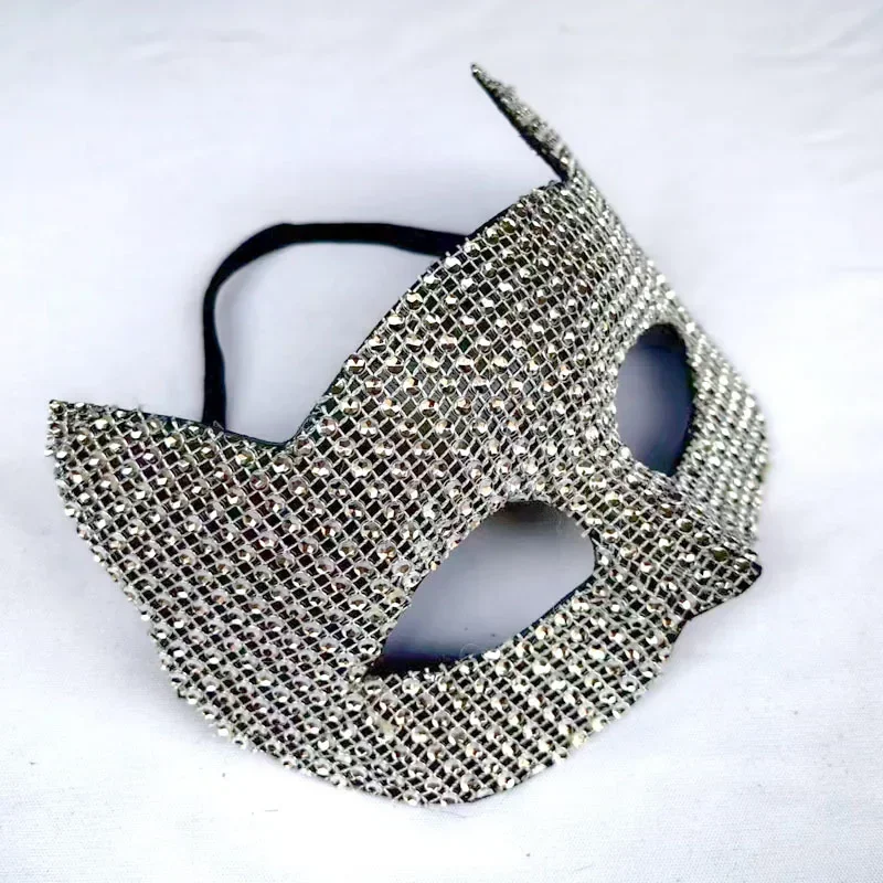 Shiny-Masquerade-Cosplay-Cat-Mask-for-Women-Rhinestone-Plastic-Face ...