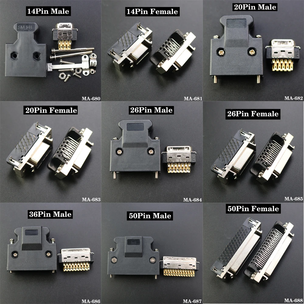 DIY-SCSI-Connector-CN-14-20-26-36-50-Pin-Male-Female-Socket-Connector ...