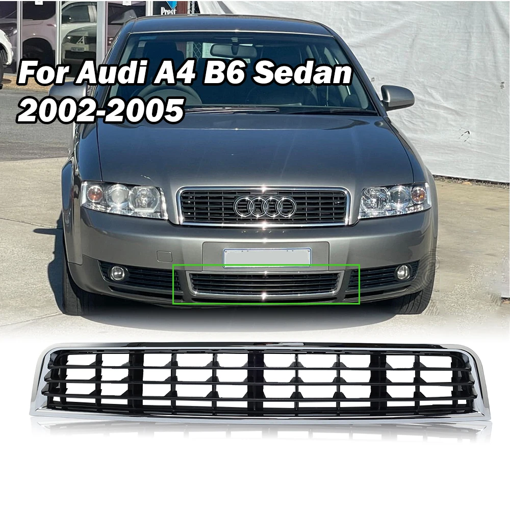 Front Lower Bumper Center Grille Mesh Center Grill Chrome For Audi A4 ...