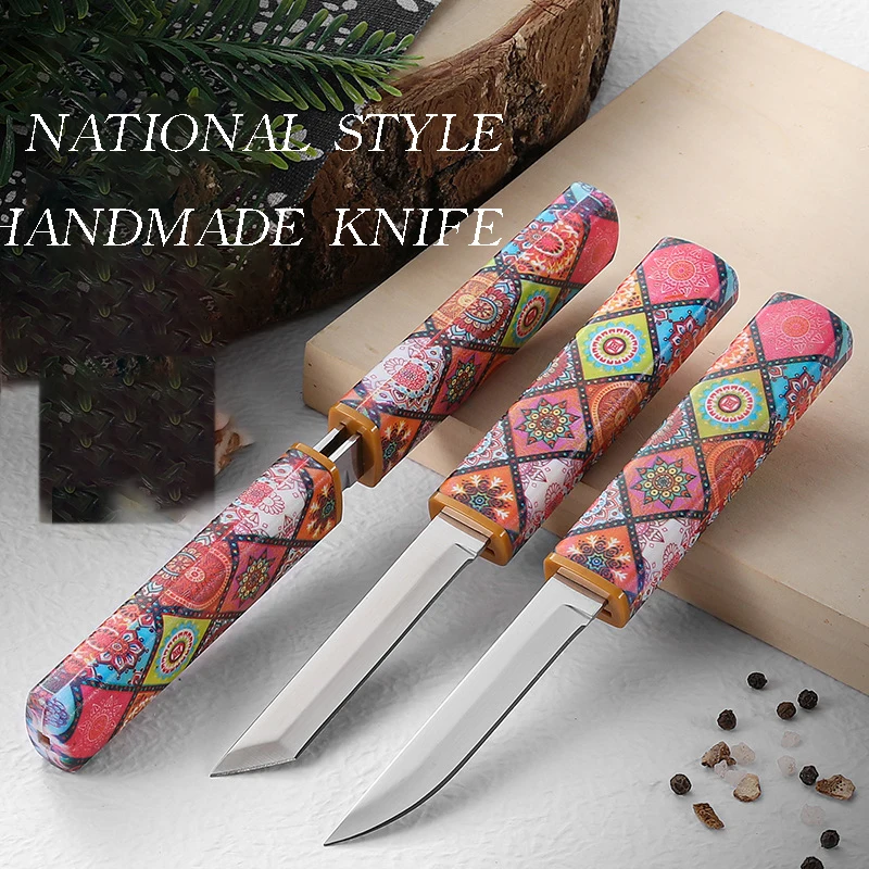Netizen-New-Colorful-Handle-Dragon-and-Phoenix-Knife-Folk-Style-Double ...