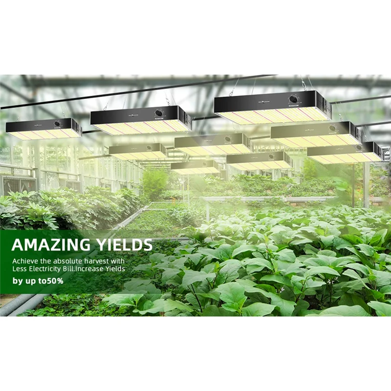 200W PB2000 LED Grow Light Full Spectrum Withdimmable Silent Fan ...